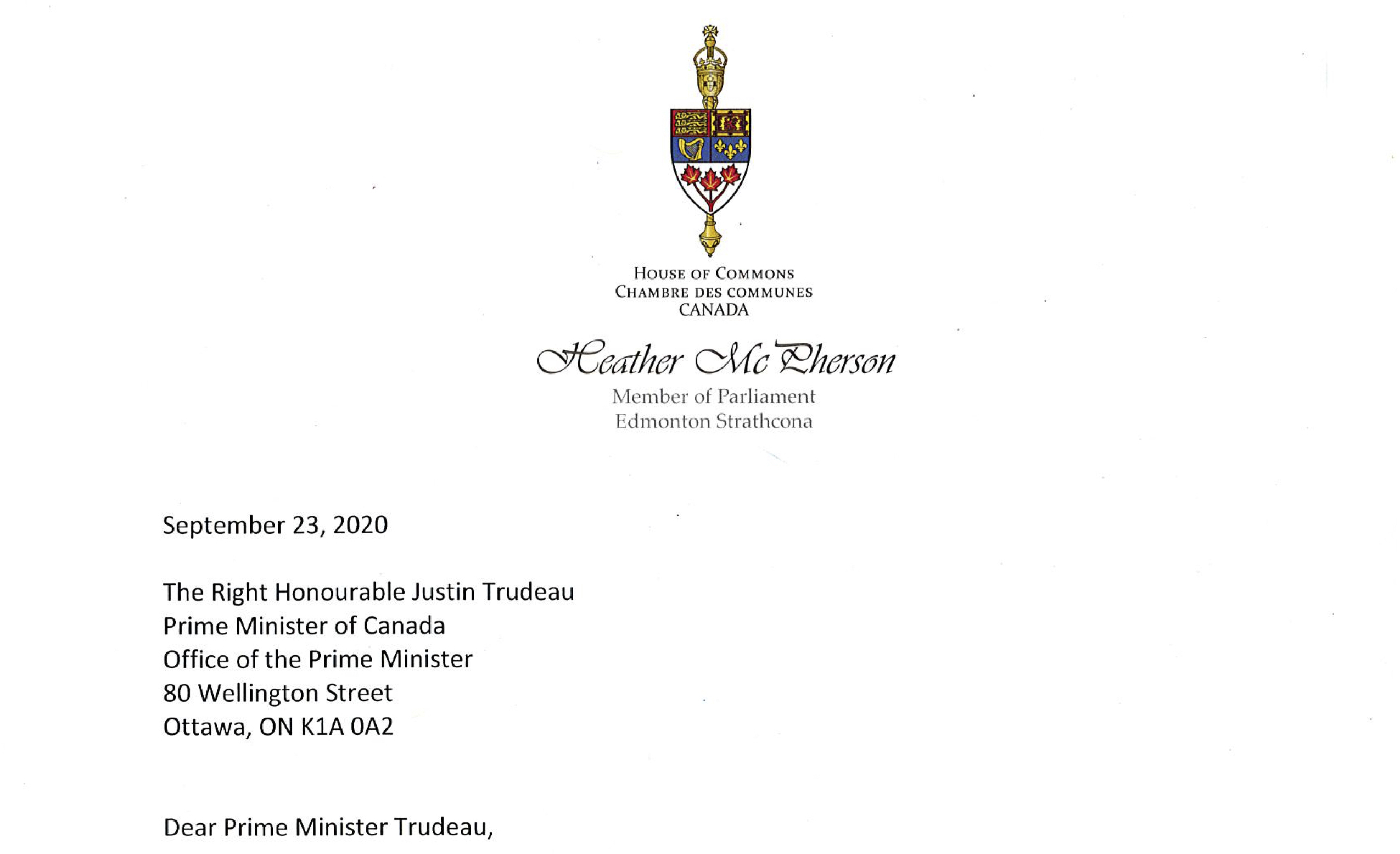 MP McPherson Letter on Funding Safe Re-Opening of Schools « Canada's NDP